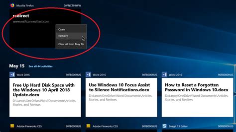 How To Use Windows 10 Timeline