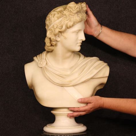 19th Century Marbre Neoclassical Style Italian Sculpture God Apollo