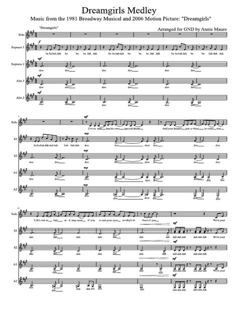 Dreamgirls Medley Final Pdf