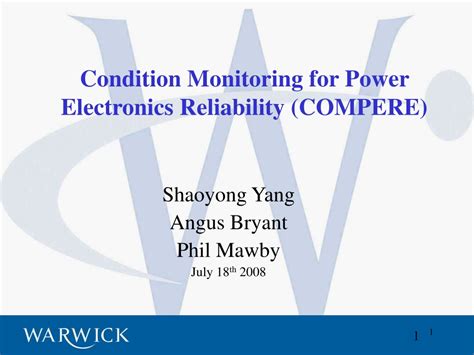 Ppt Condition Monitoring For Power Electronics Reliability Compere Powerpoint Presentation