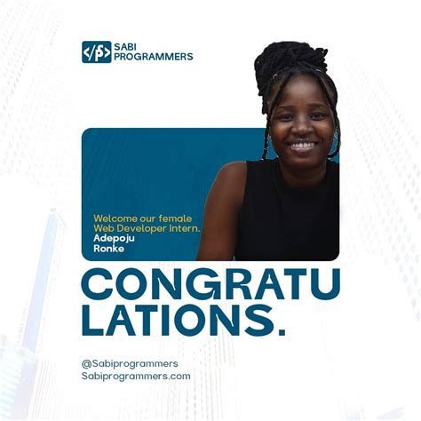 Sabi Programmers On Linkedin 🎉 Excited To Welcome Adepoju Ronke Aboard