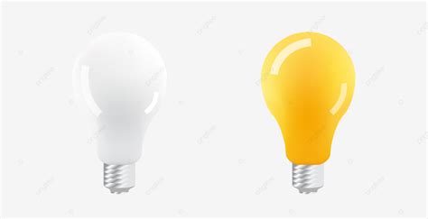White Yellow Light Bulbs Electric Concept Illustration Background Light Bulb Illustration Png
