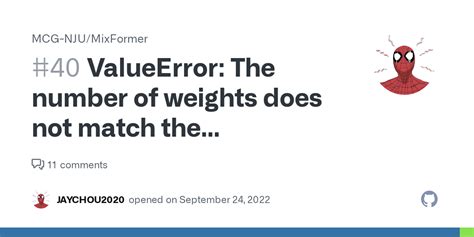 Valueerror The Number Of Weights Does Not Match The Population · Issue 40 · Mcg Nju Mixformer