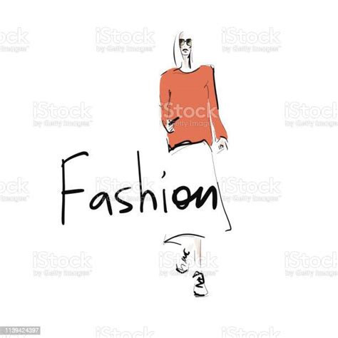 손으로 그린 패션 그림입니다 선글라스에 있는 세련 된 젊은 여자 길거리 스타일에 대한 스톡 벡터 아트 및 기타 이미지 길거리 스타일 단순함 도시 생활 Istock