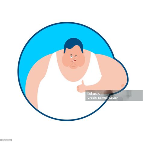 지방이 엄지손가락 고 Emoji 윙크 뚱뚱한 남자 행복 이모티콘입니다 큰 남자입니다 벡터 일러스트 레이 션 귀여운에 대한 스톡 벡터 아트 및 기타 이미지 Istock