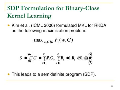 Ppt Learning The Kernel Matrix In Discriminant Analysis Via Qcqp Powerpoint Presentation Id
