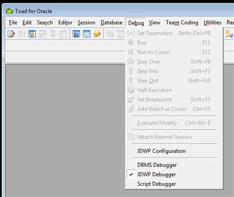 Getting Started With The Jdwp Debugger In Toad For Oracle 131