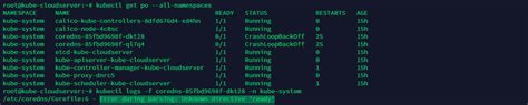 kubernetes coredns crashloopbackoff due to error during parsing