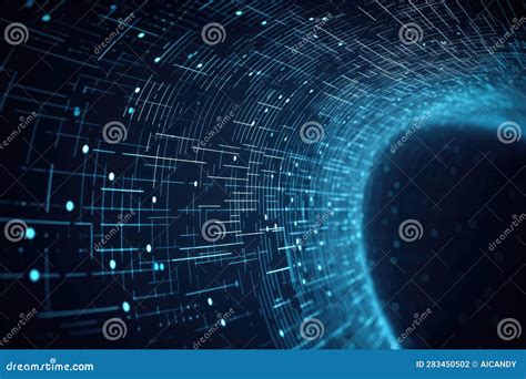 Binary Code Background With Lines And Curves In White And Blue Colors