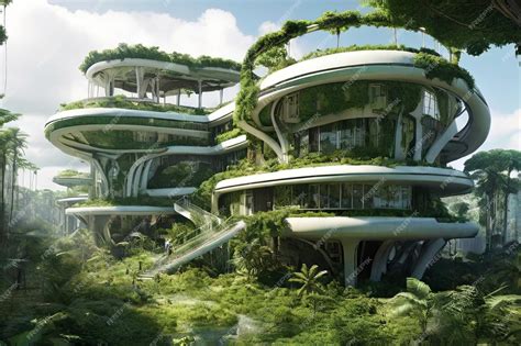 Premium Photo Future Jungle Dwellings Ingenious Survival Architecture