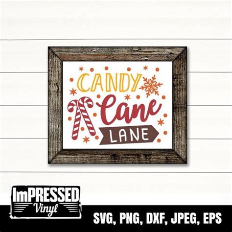 Candy Cane Lane Svg Instant Download Etsy