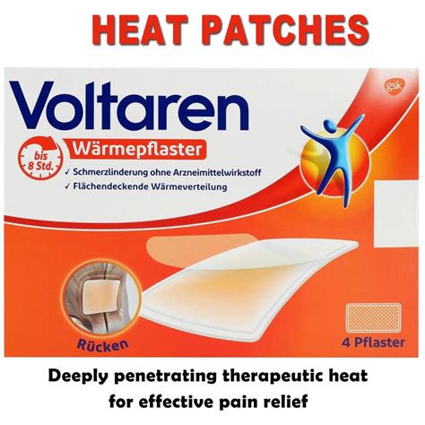 Voltaren Drug Free 4 Heat Patch Effective Pain Relief 4 X Topical Hea
