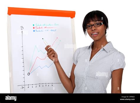 Woman With A Performance Chart Stock Photo Alamy