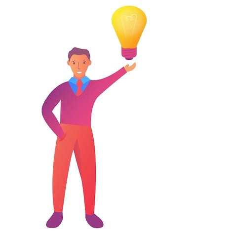 Premium Vector Successful Businessman Idea Bulb