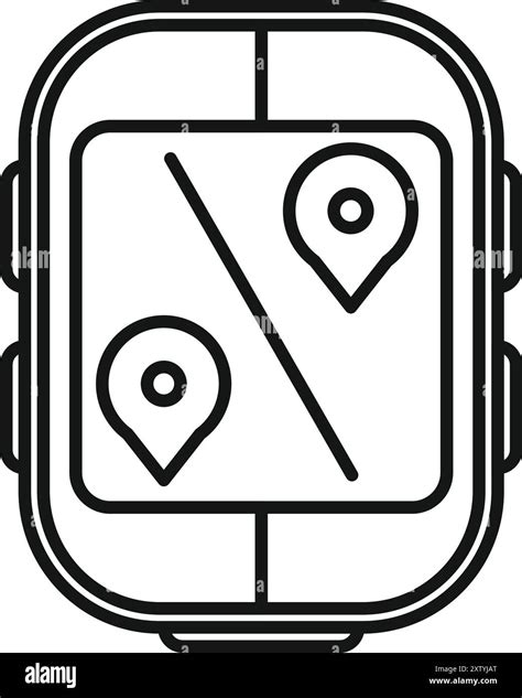 Gps Navigator Device Showing Route With Two Location Pins On Screen Stock Vector Image And Art Alamy