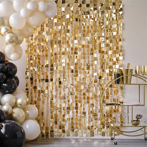 Gold Sequin Hanging Party Backdrop Photo Booth Backdrop Gold Birthday