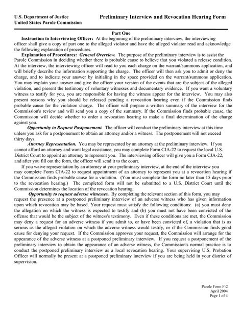 Parole Form F 2 Fill Out Sign Online And Download Fillable Pdf