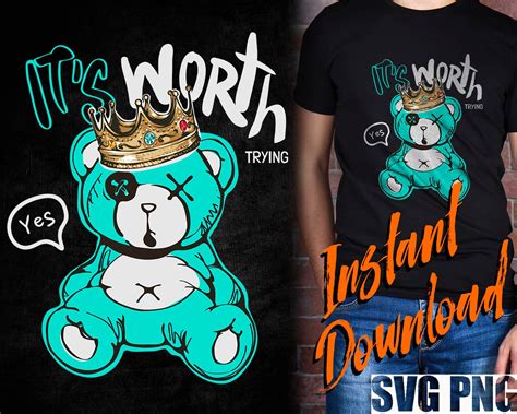 Crowned Bear Doll Svg Png Dtg Printing File Digital Download Etsy