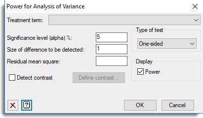 Power For ANOVA Genstat V