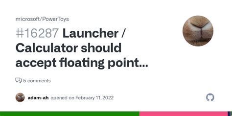 Launcher Calculator Should Accept Floating Point Numbers Without
