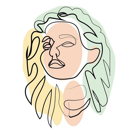 Premium Vector Abstract Woman Face One Line Drawing Portrait Minimalist Style Continuous Line
