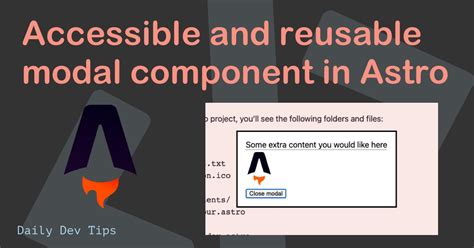 Reusable Modal Component In Astro