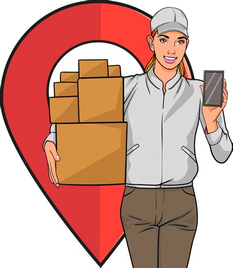 Comic Style Business Shipping Courier Handling Multiple Packages