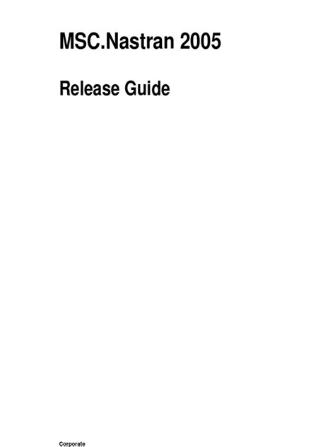 Msc Nastran 2005 Release Guide Pdf Mathematical Optimization Computer File