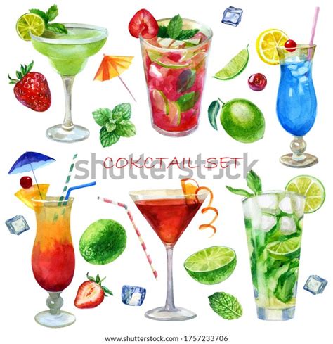 Watercolor Illustration Set Image Glasses Sex Stock Illustration