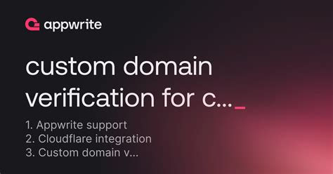 Custom Domain Verification For Cloudflare Threads Appwrite