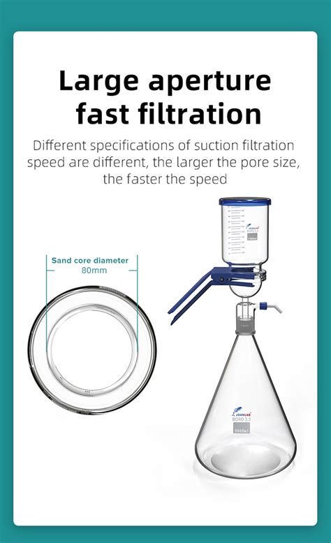 JOANLAB Vacuum Filter Apparatus Lab Equipment Flask Glass Sand Core Liquid Solvent Membrane With
