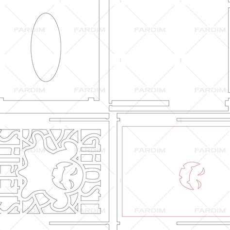 طرح لیزر جعبه دستمال کاغذی دانلود طرح