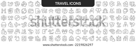 Travel Icons Collection Black Icons Big Stock Vector Royalty Free 2219826297 Shutterstock