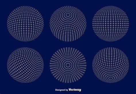 White Globe Grid Vector Set Vector Art At Vecteezy