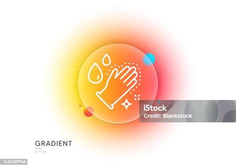 손 씻기 줄 아이콘입니다 위생 장갑 표지판 그라디언트 흐림 단추입니다 벡터 건강관리와 의술에 대한 스톡 벡터 아트 및 기타