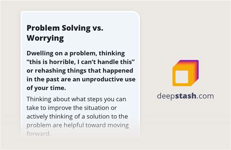Problem Solving Vs Worrying Deepstash
