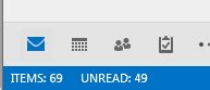 Outlook Status Bar Filter Applied No Total Or Unread Counts Outlook Tips