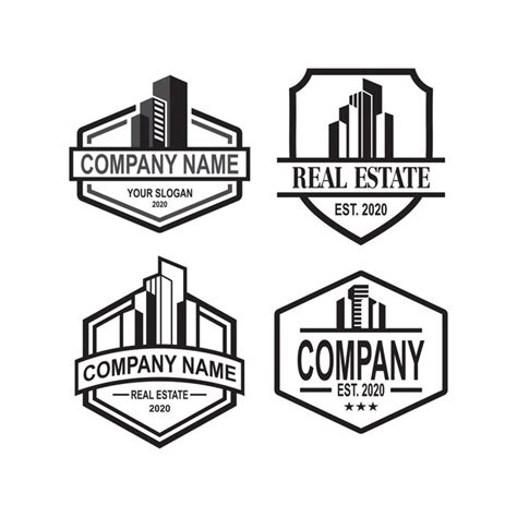 부동산 로고 건물 로고 프리미엄 벡터