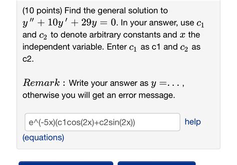 Solved 10 ﻿points ﻿find The General Solution To