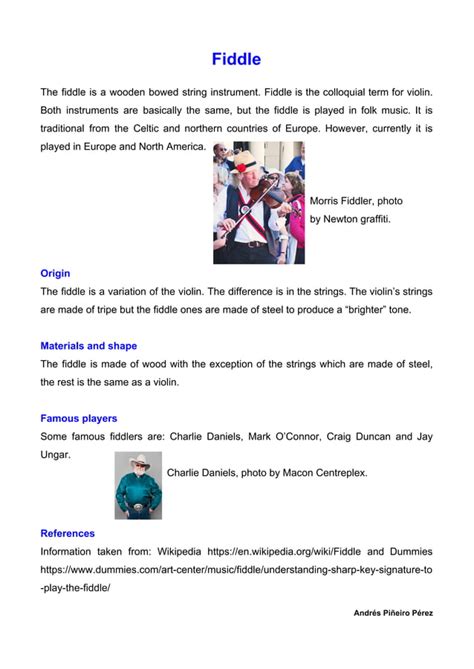 Fiddle PDF Music Entertainment