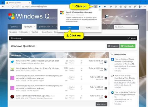 how to install pwa or site as app on microsoft edge in windows 10