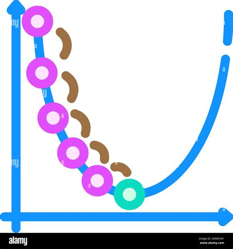gradient descent algorithm color icon vector illustration stock vector