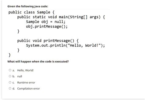 Solved Given The Following Java Code Public Class Sample Public Static Void Mainstring Args