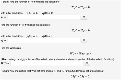 Solved Find the function 𝑦 y of 𝑡t which is the solution Chegg com