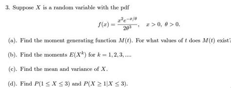 solved 3 suppose x is a random variable with the pdf
