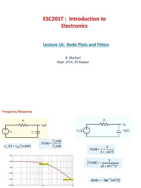 Esc201t L16 Bode Plot And Filters Pdf Electronic Filter Frequency