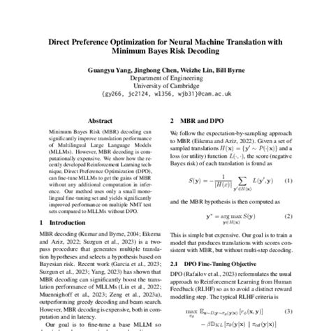 Direct Preference Optimization For Neural Machine Translation With Minimum Bayes Risk Decoding