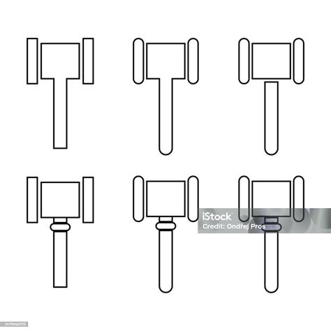 판사 망치 아이콘 법률 경매 기호 정의 기호 벡터 일러스트 레이 션 단추 세트 개념에 대한 스톡 벡터 아트 및 기타 이미지 개념 검은색 결정 Istock