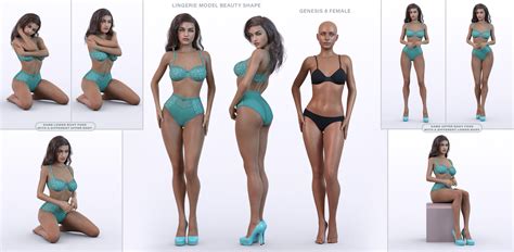Z Lingerie Model Shape And Pose Mega Set Daz 3d