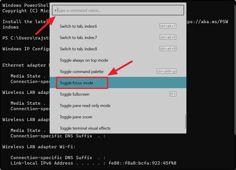 how to enable or disable exit focus mode in windows terminal